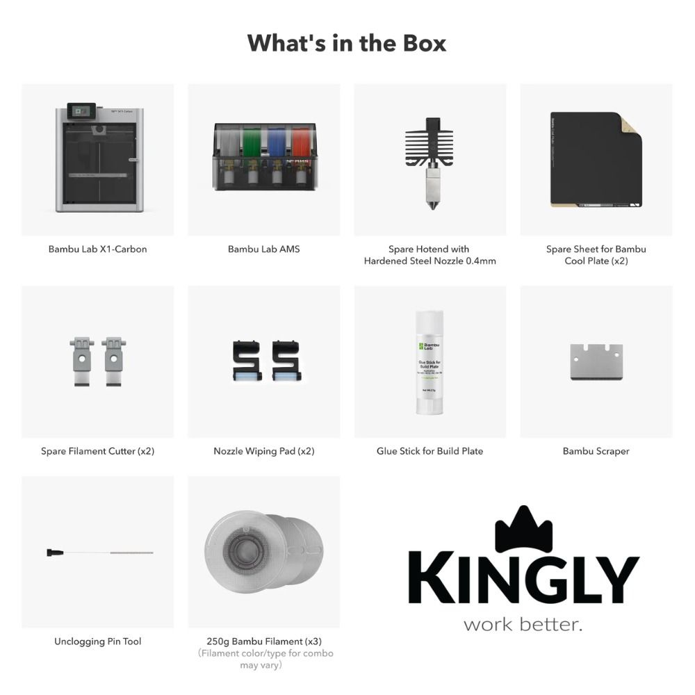 Bambu Lab X1 Carbon with Optional AMS Combo Multi-Materials 3D Printer ...