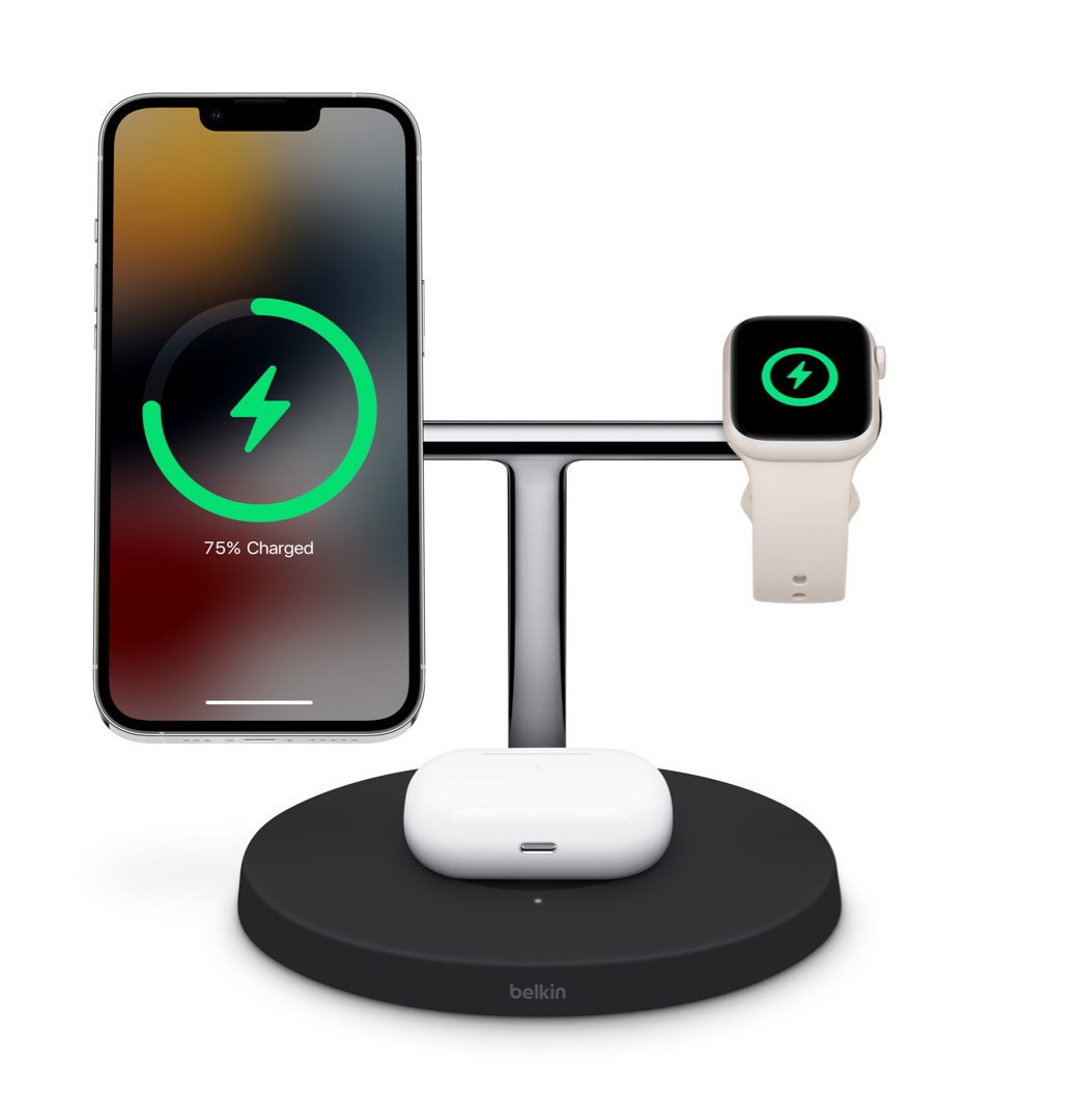 Belkin Boost Charge Pro 3 in 1 Wireless Charging Stand with MagSafe ...