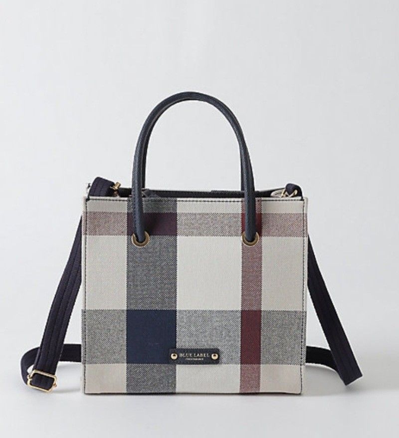 Blue Label Crestbridge Check Canvas Square Mini Tote Bag, Women's ...