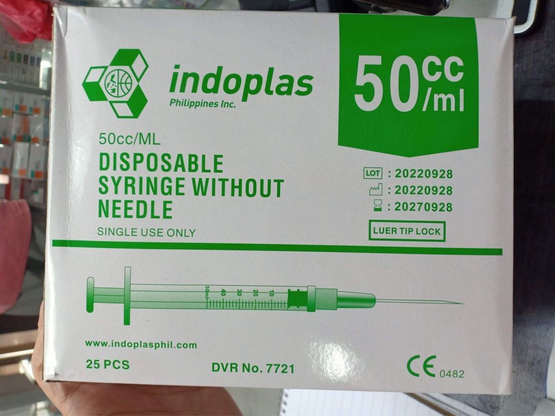 Indoplas 50cc luer lock without needle, Health & Nutrition, Medical ...