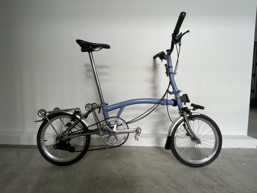 Brompton Cloud Blue M6LX Superlight, Sports Equipment, Bicycles & Parts, Bicycles on Carousell