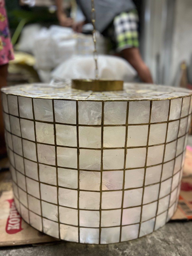 Capiz Pendant Light, Furniture & Home Living, Lighting & Fans, Lighting ...