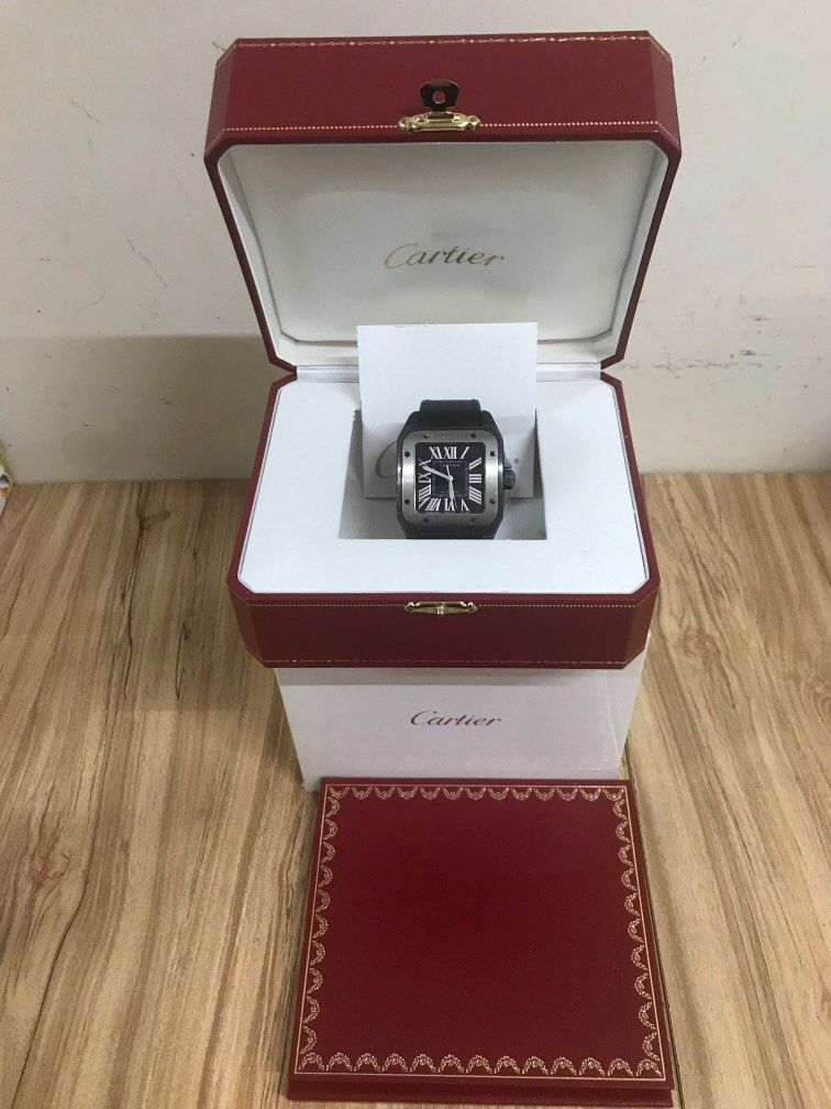 Cartier Santos 100 PVD LM, 名牌, 手錶 - Carousell