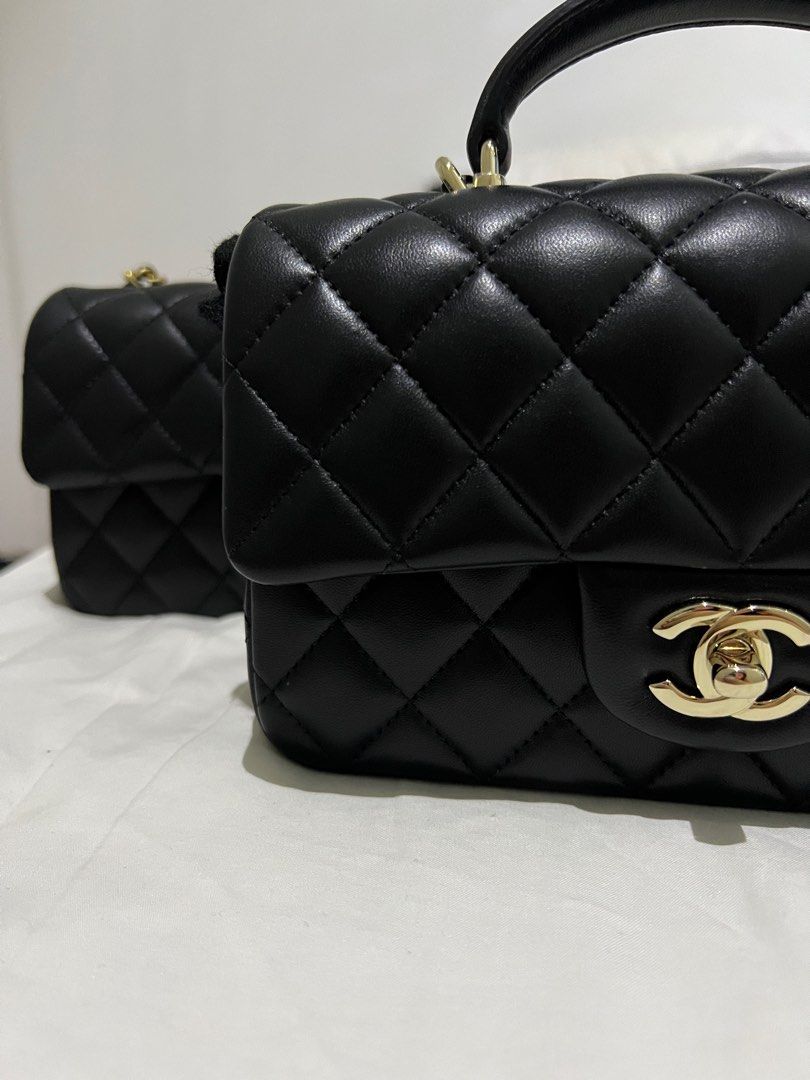 Chanel mini cf with handle , Luxury, Bags & Wallets on Carousell
