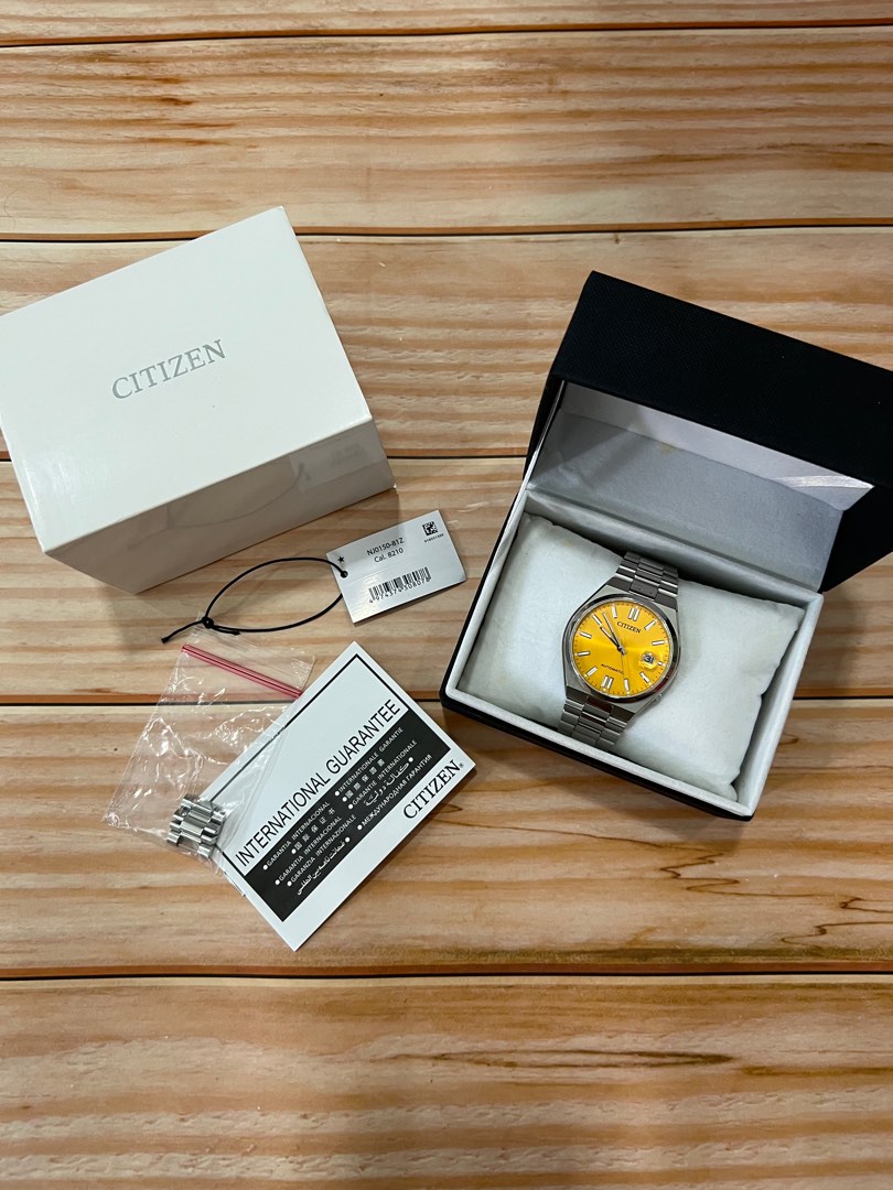 Citizen Tsuyosa yellow watch automatic, Men's Fashion, Watches ...