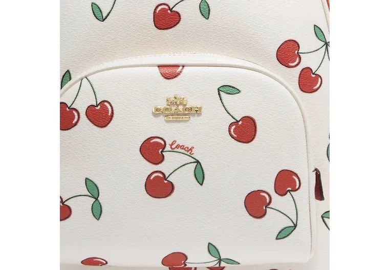 Coach Court Backpack With Heart Cherry Print, Women's Fashion, Bags ...