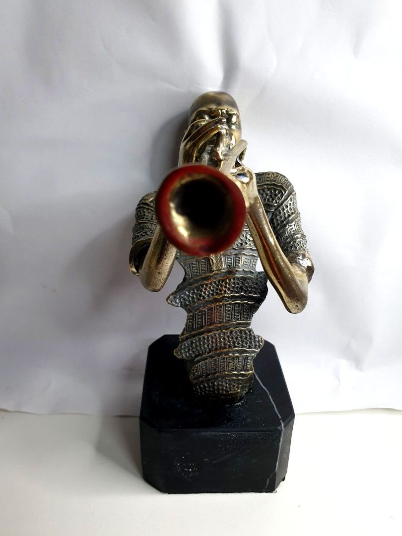 Collectible Ed Dwight bronze brass copper trumpet player sculpture ...
