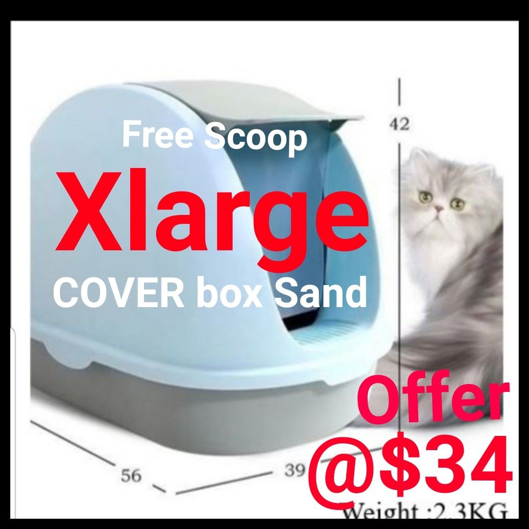 Covered Sandbox XXL size can fit inside cat cage thick cage 4tier cage ...