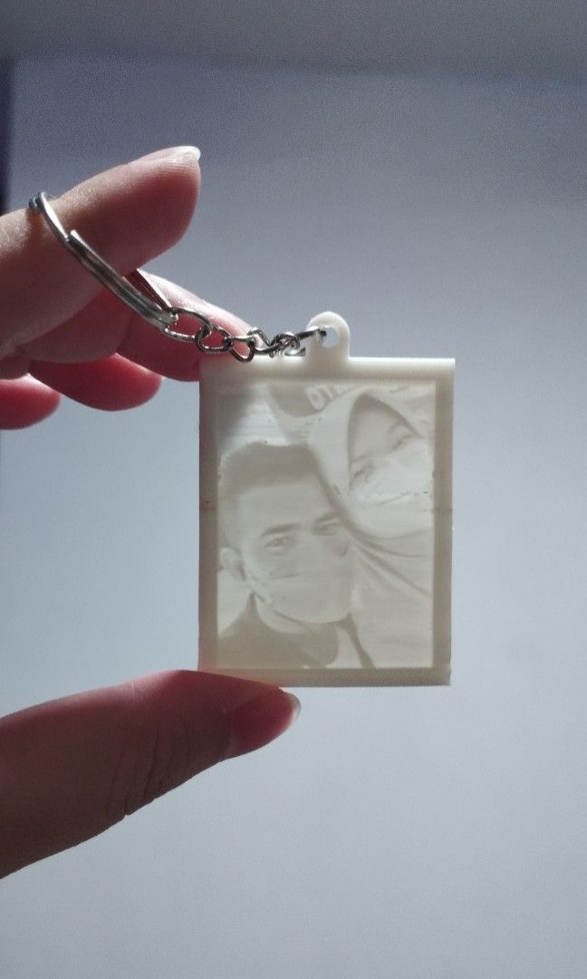 Customised 3D printed photo lithophane keychain gifts valentine's day ...