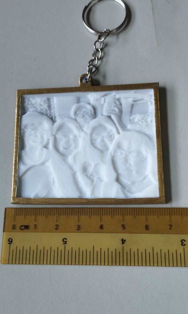 Customised 3D printed photo lithophane keychain gifts valentine's day ...