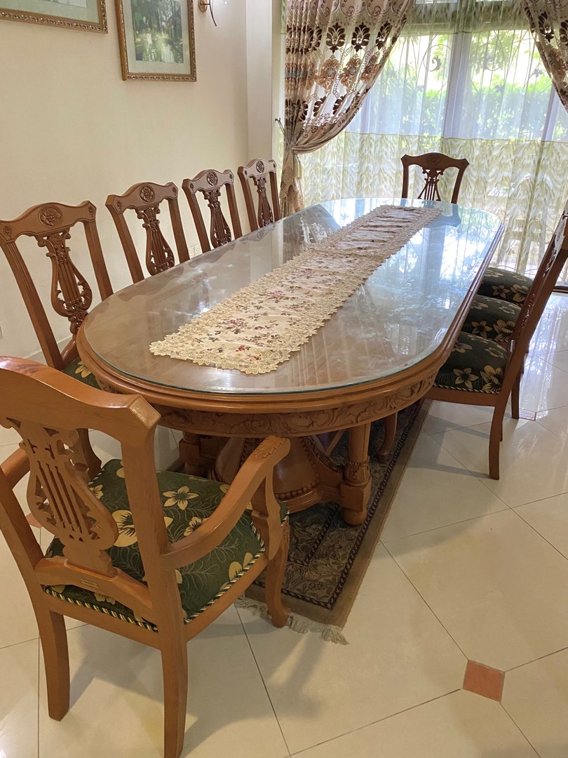Dining Table Set Kayu Jati, Furniture & Home Living, Furniture, Tables ...