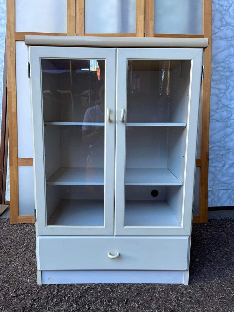 Display Cabinet 24L x 16W x 36H in 2 glass doors 1 pullout drawer ...