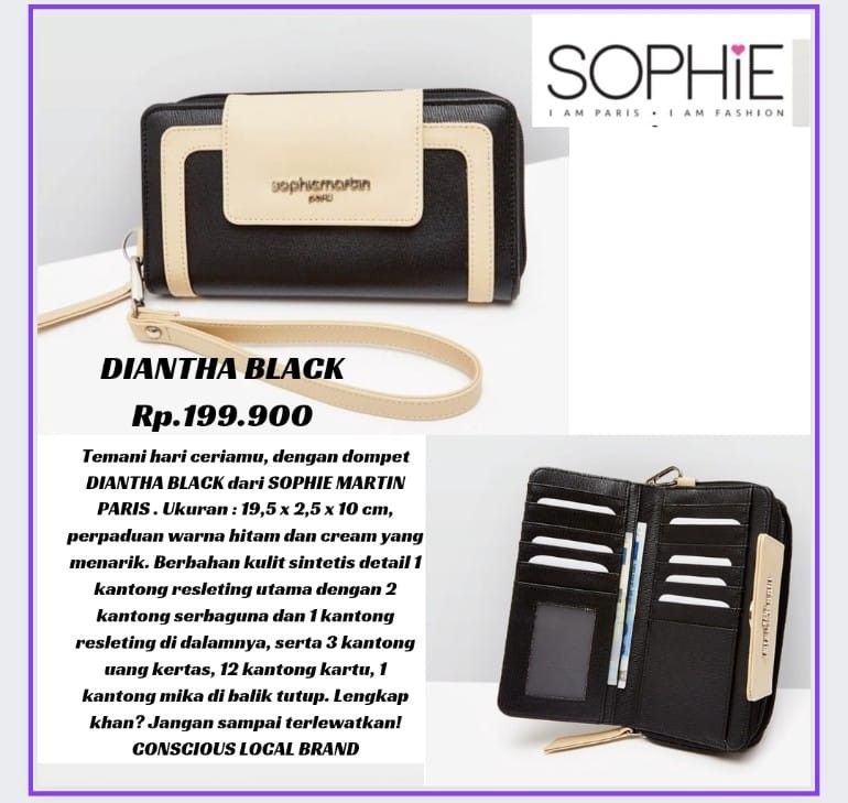 Dompet dianta SOPHIE MARTIN original, Fesyen Wanita, Tas & Dompet di ...