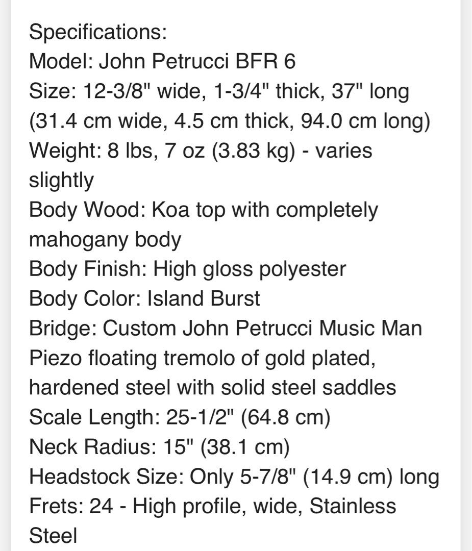 EBMM JP6 BFR KOA ISLAND, Hobbies & Toys, Music & Media, Musical ...
