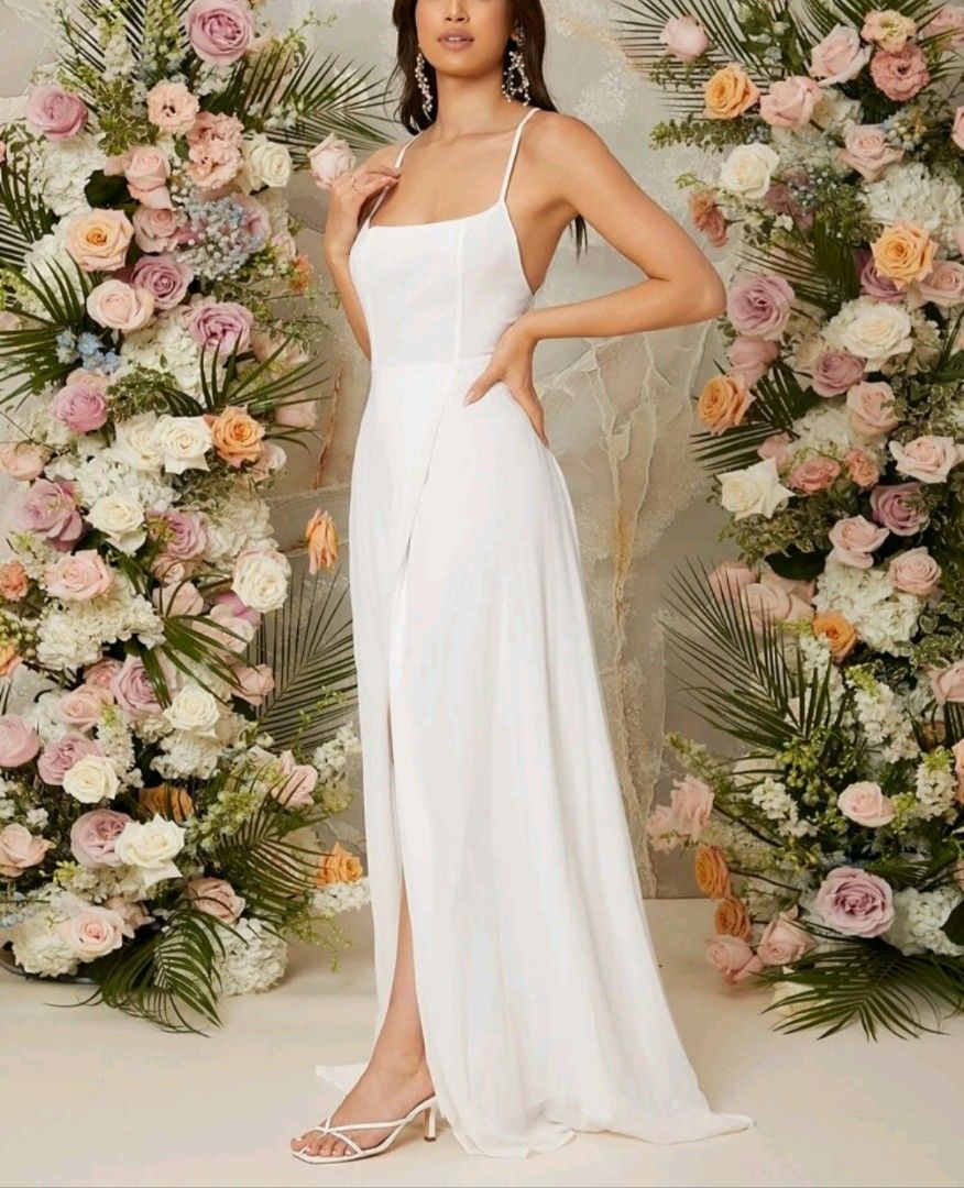 Elegant White Dress, Women's Fashion, Dresses & Sets, Dresses on Carousell
