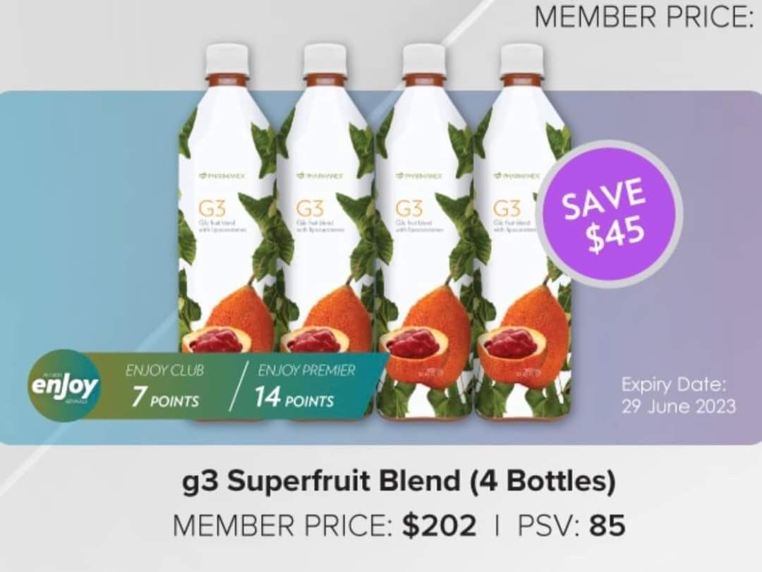 G3 SuperFruit Juice paked with anti oxidants to boost immunity expiry ...