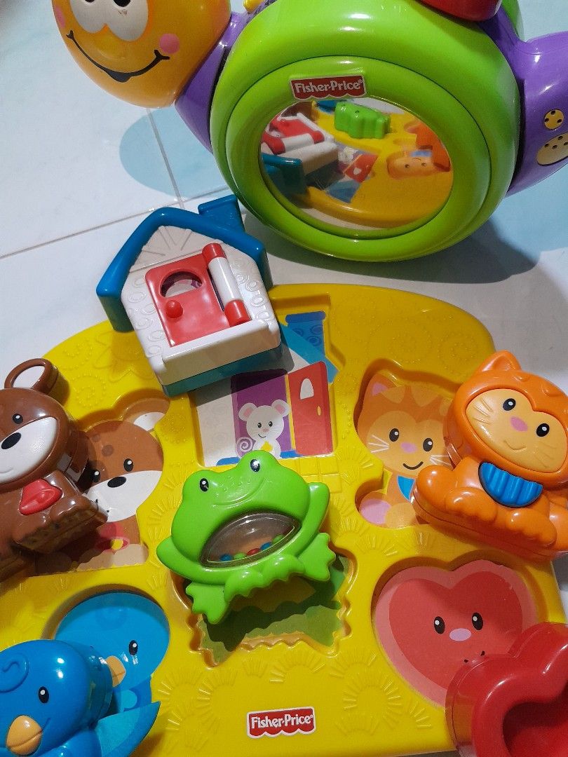 Fisher-Price Go Baby Go! 1-2-3 Crawl Along Snail / Fisher Price Brilliant Basics Activity Puzzle ...