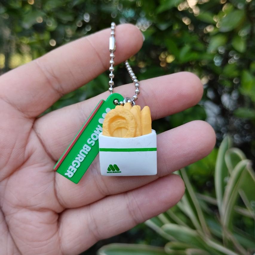 MOS BURGER Fries charm Keychain, Hobbies & Toys, Toys & Games on Carousell