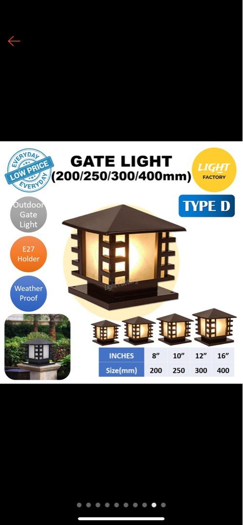 Gate lamp / lampu hiasan pagar (2 pieces), Furniture & Home Living ...