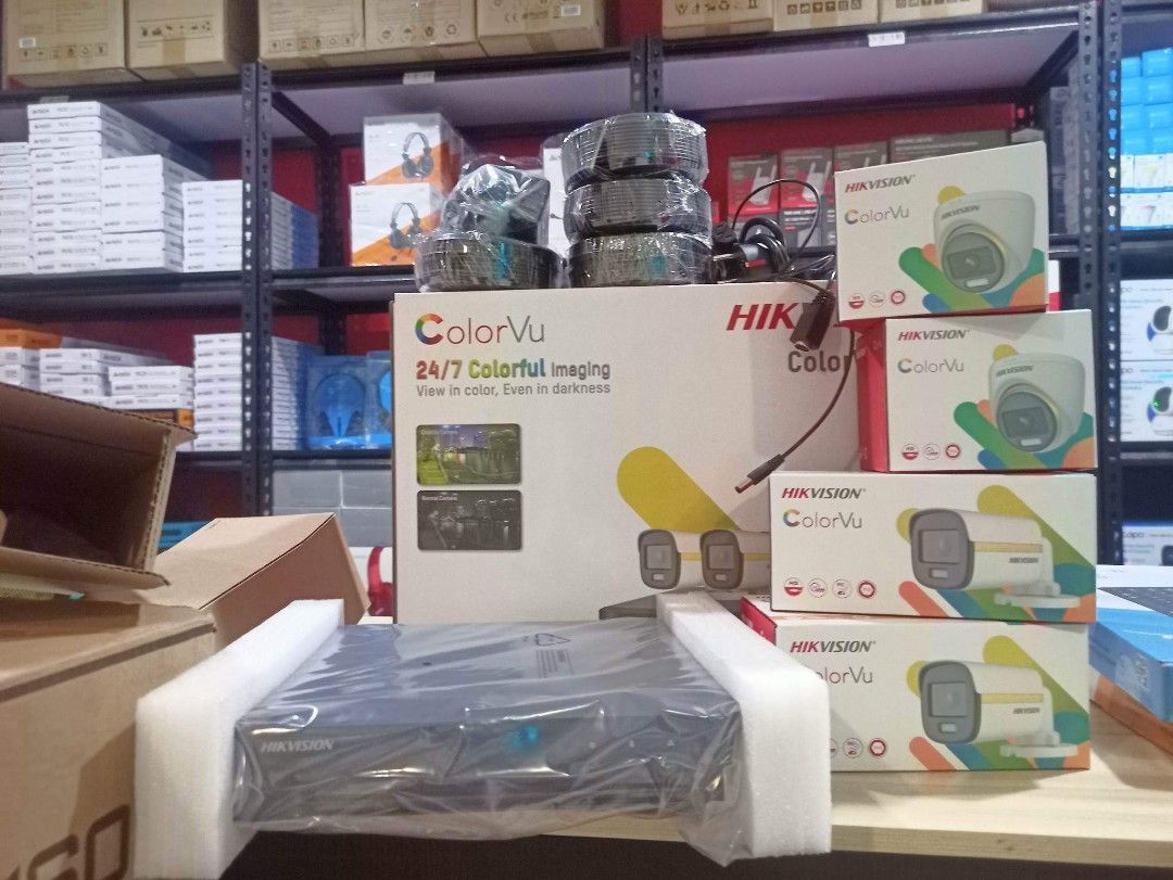 HIKVISION 2MP ColorVu 4 Channel CCTV Kit Package TVI-LITE-4CH2D2B-2MP-COLORVU, Furniture & Home ...