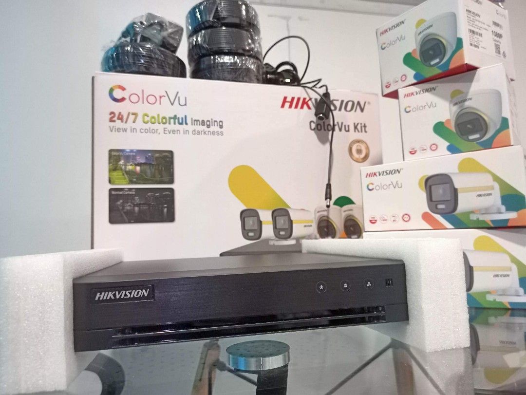 HIKVISION 2MP ColorVu 4 Channel CCTV Kit Package TVI-LITE-4CH2D2B-2MP-COLORVU, Furniture & Home ...