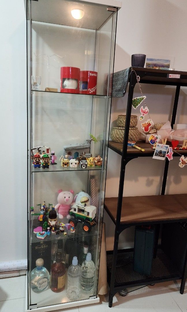 Ikea DETOLF glass cabinet, Furniture & Home Living, Furniture, Shelves ...
