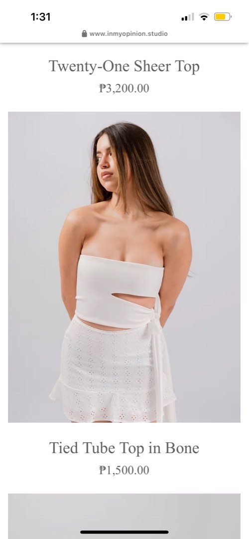 imo.mnl / IMO Tied Tube Top in Bone, Women's Fashion, Tops, Sleeveless on Carousell