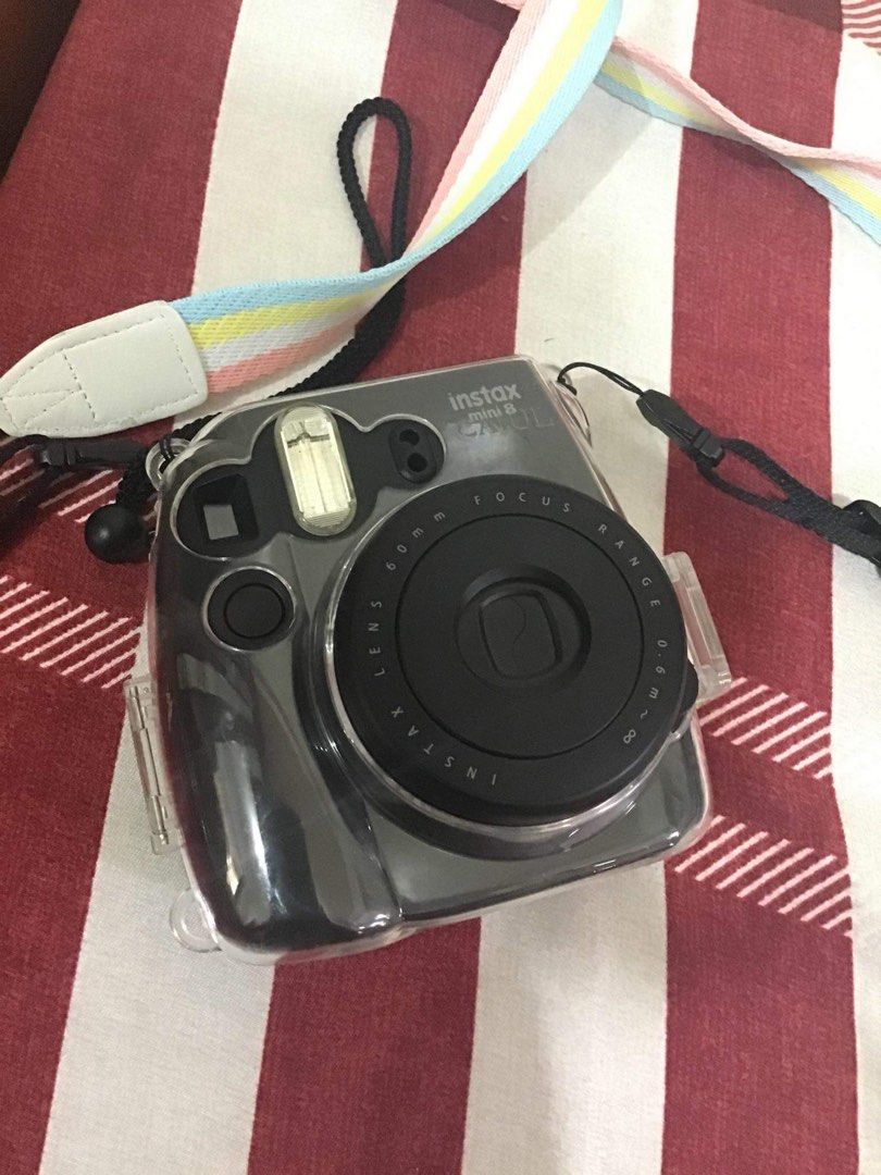Instax mini 8 black w free case, Photography, Cameras on Carousell