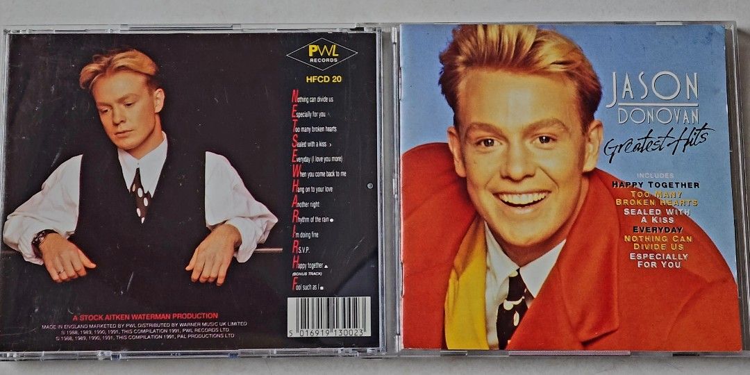 Jason Donovan ~ Greatest Hits ( DISTRONIC ) CD, Hobbies & Toys, Music ...