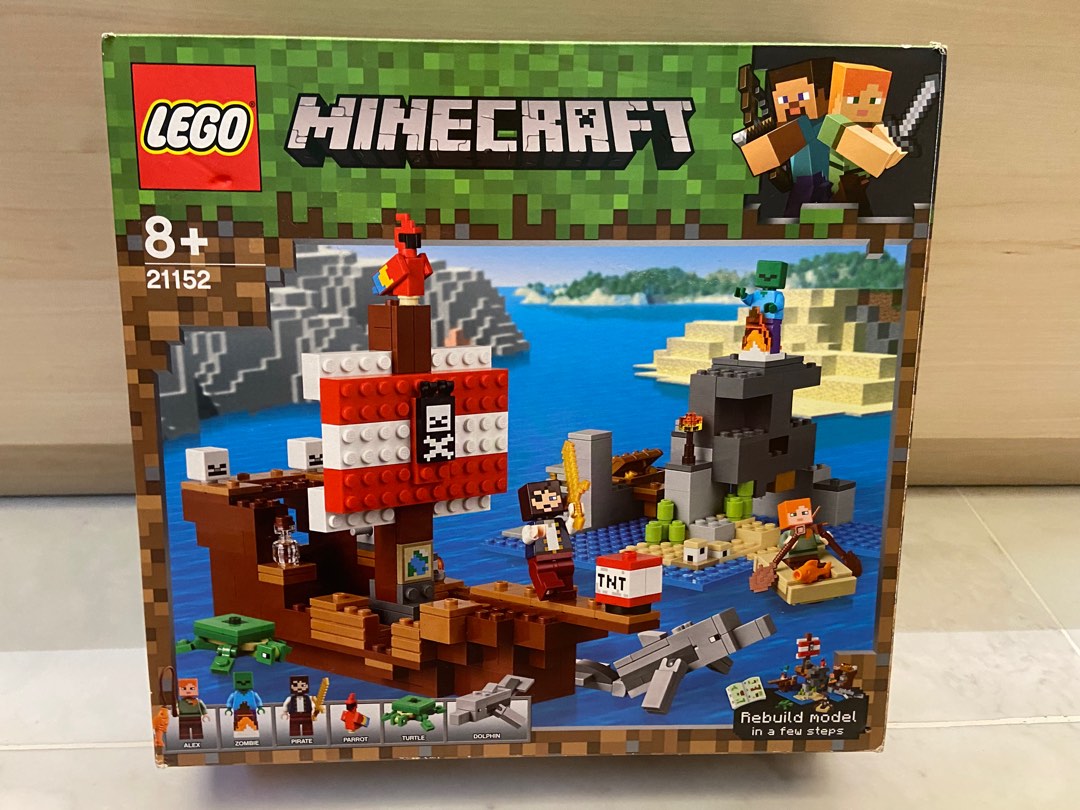 Lego Minecraft The Pirate Ship Adventure 21152 Building Kit, Hobbies ...