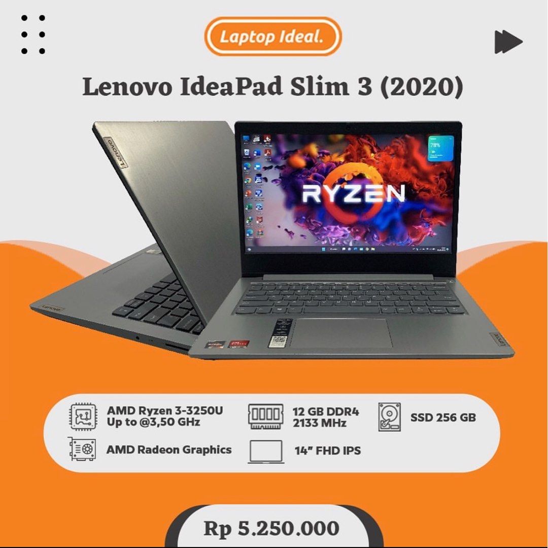 Lenovo IdeaPad Slim DA Ryzen RAM GB SSD GB VGA