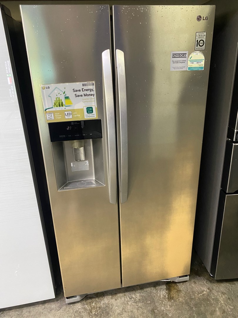 LG Linear Inverter Water/Ice Dispenser Side by Side Fridge, 506L, TV & Home Appliances, Kitchen ...