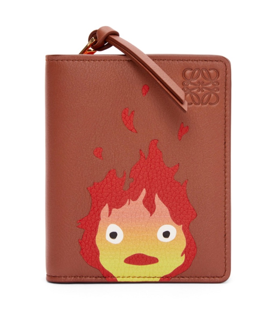 Loewe NEW Calcifer compact zip wallet in classic calfskin Howl's Moving ...