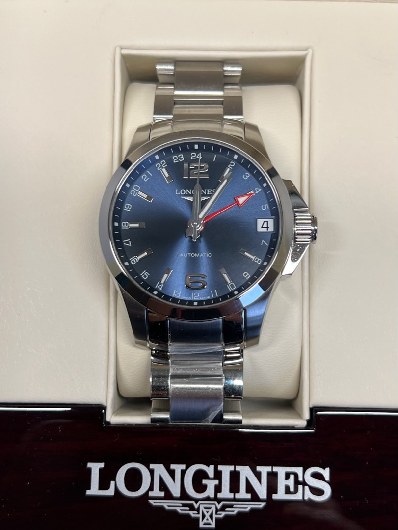 Longines Conquest GMT Automatic Blue Dial, Luxury, Watches on Carousell