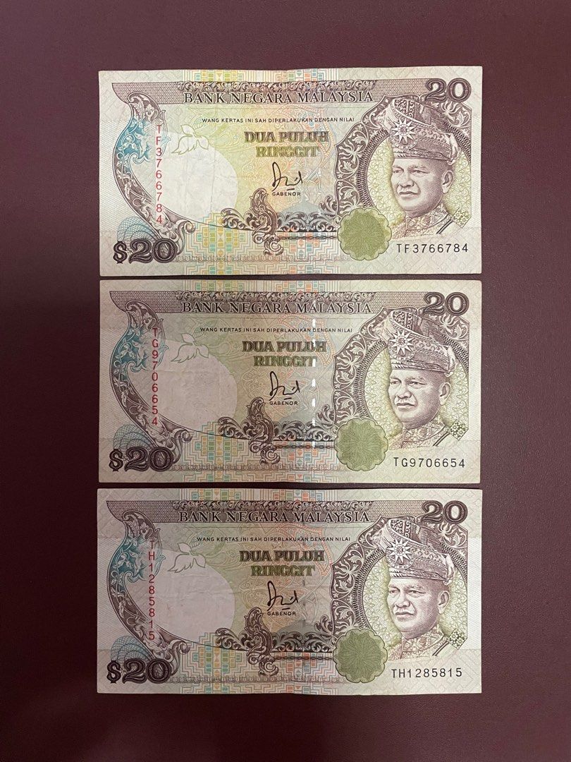 Malaysia sixth series Rm20 three different prefix TF,TG&TH condition ...