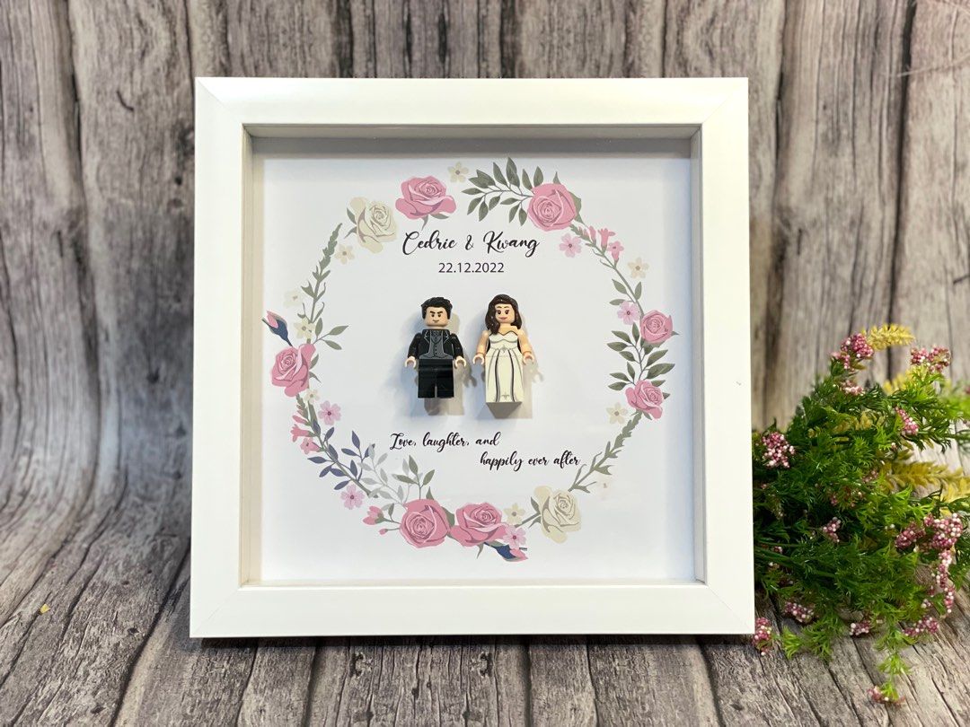 Marriage/ ROM minifigure frame (Wedding gift), Furniture & Home Living ...