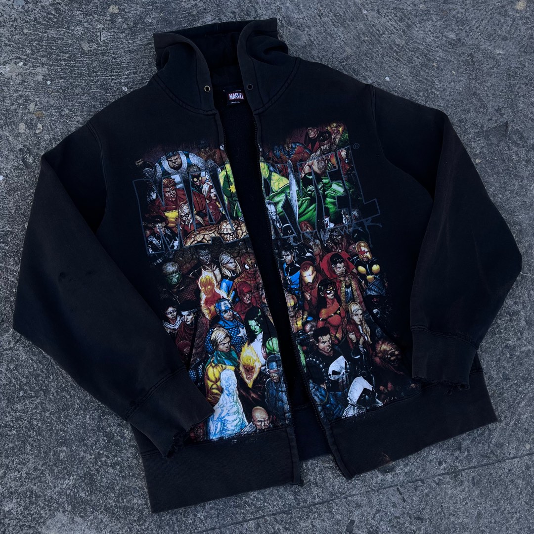 MARVEL MAD ENGINE MULTI CHARACTER ZIP HOODIE, Men's Fashion, Coats ...