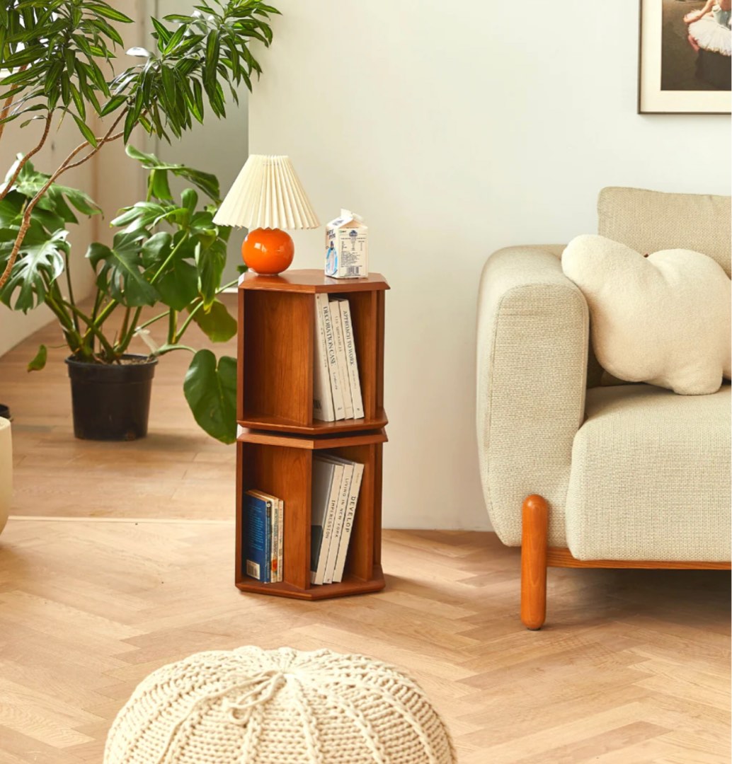 MERCIUS Revolving Geometric Bookcase, Furniture & Home Living ...