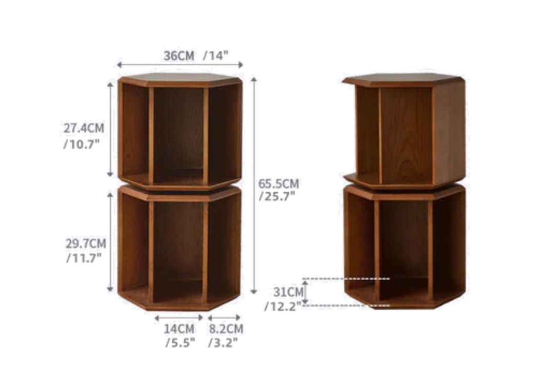 MERCIUS Revolving Geometric Bookcase, Furniture & Home Living ...
