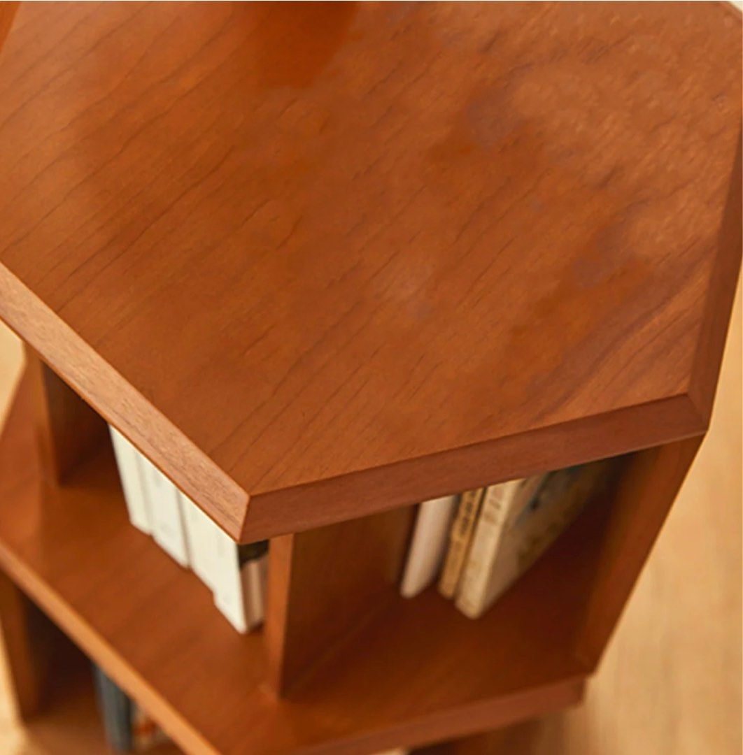 MERCIUS Revolving Geometric Bookcase, Furniture & Home Living ...