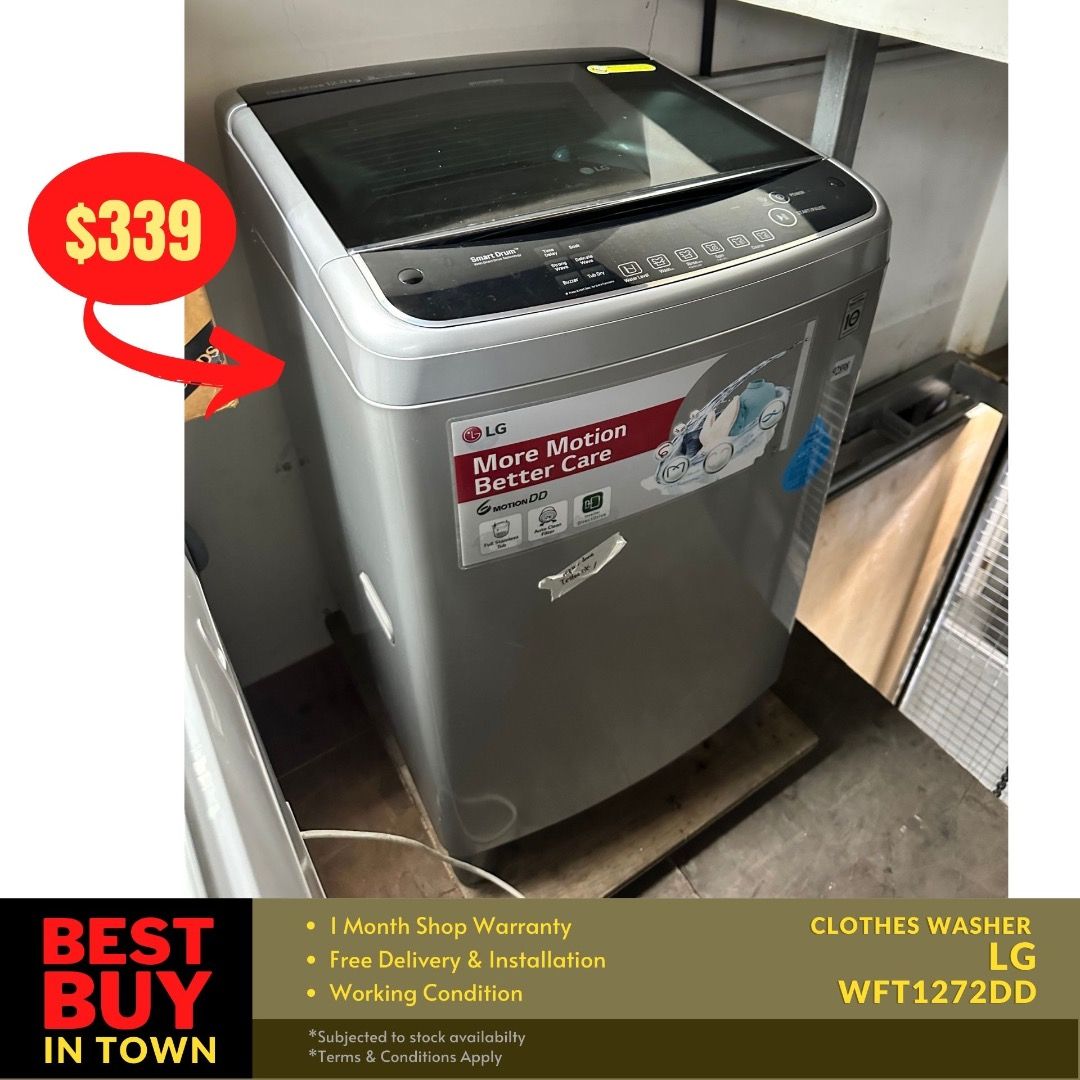 MUST BUY! LG 12KG Top-Loader Washing Machine WFT1271DD-1, TV & Home ...