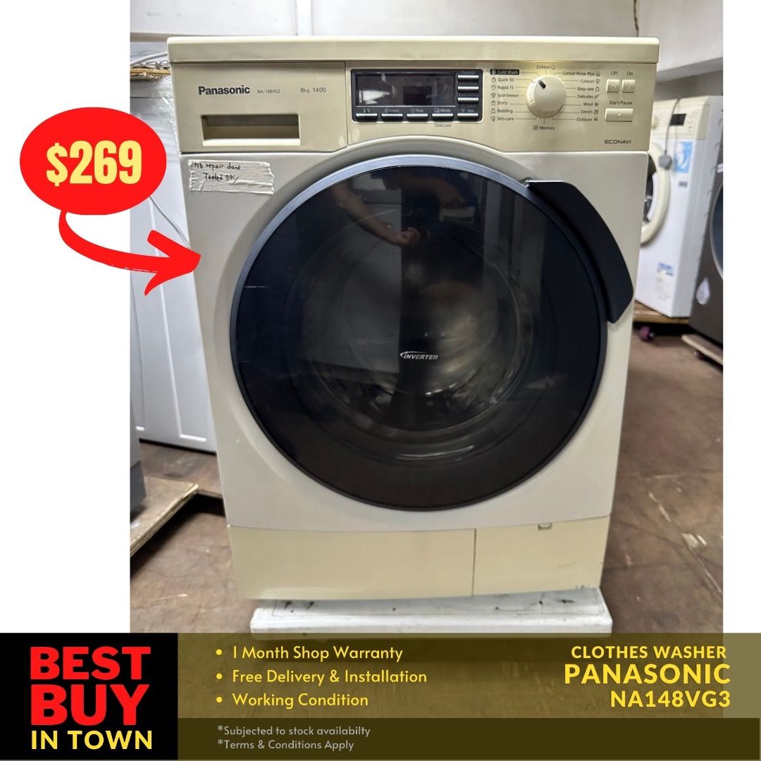 MUST BUY! PANASONIC 8KG Front-Loader Washing Machine NA-148VS3-1, TV ...
