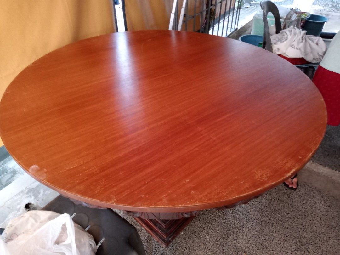 Narra Table with glass top, Furniture & Home Living, Furniture, Tables ...