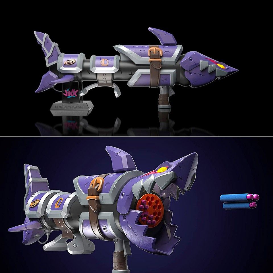 NERF LMTD - League of Legends - Jinx Fishbones Blaster Hasbro, Hobbies ...