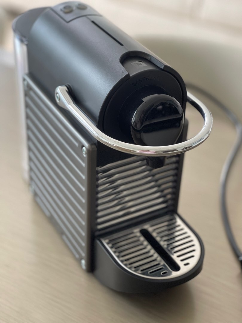 Nespresso Pixie coffee machine Titan with pods and pod holder stand, TV ...