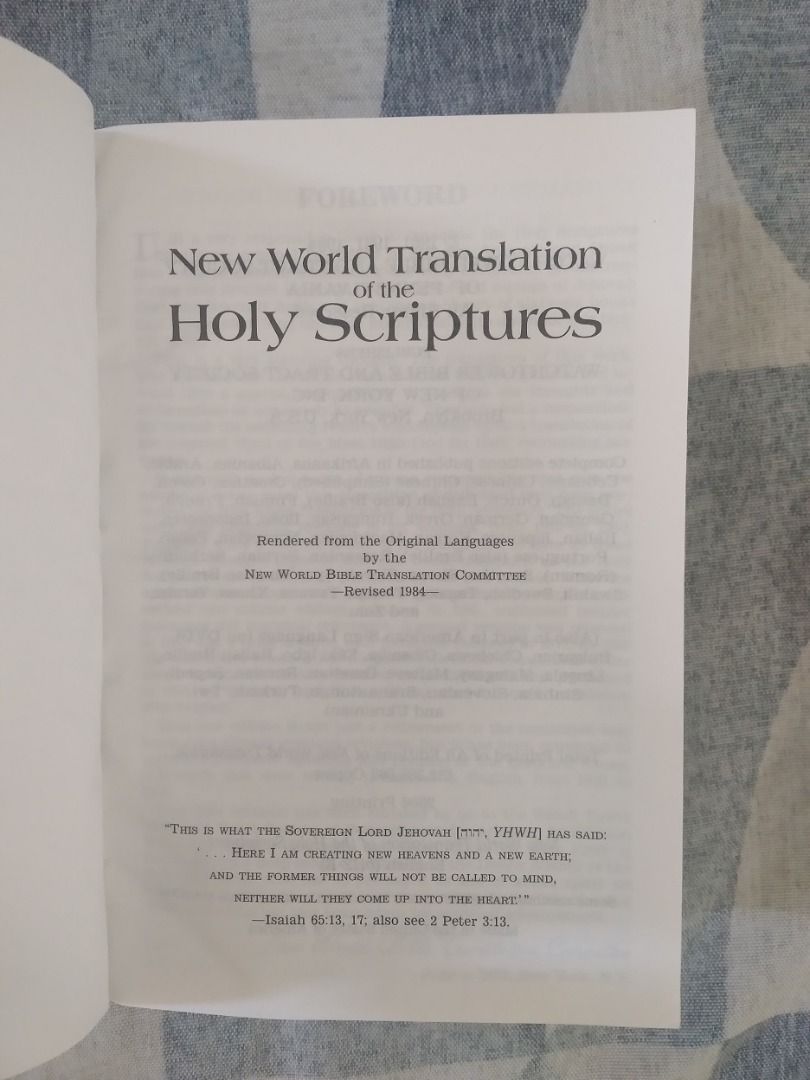 New World Translation of the Holy Scriptures 1984, Hobbies & Toys ...