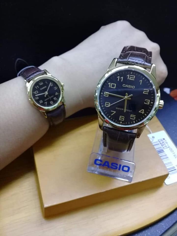 Orig Casio Leather Couple Watch Mtp V001gl 1b Ltp V001gl 1b Luxury Watches On Carousell