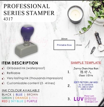 Personalised Ink Stamp / Rubber stamp / Refillable / Pre-inked / Self ...