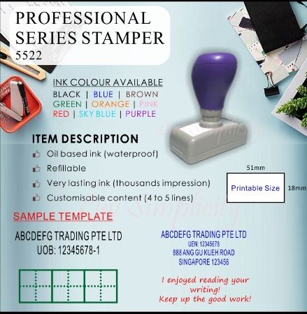 Personalised Ink Stamp / Rubber stamp / Refillable / Pre-inked / Self ...