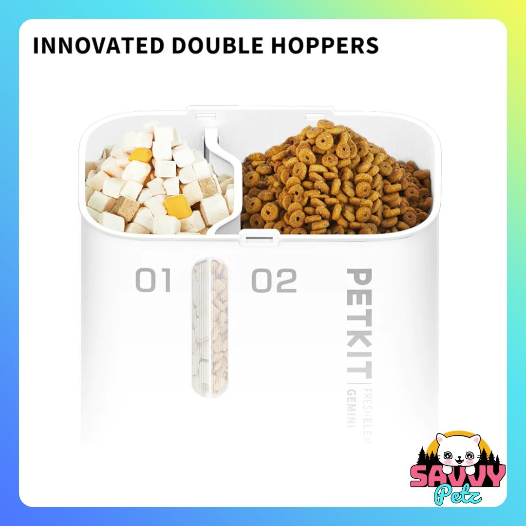 PETKIT Gemini Dual Hopper Feeder for Mixed Feeding, Pet Supplies, Homes ...